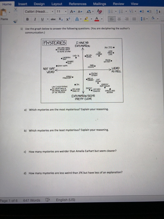 Solved Home Insert Design Layout References Mailings Review
