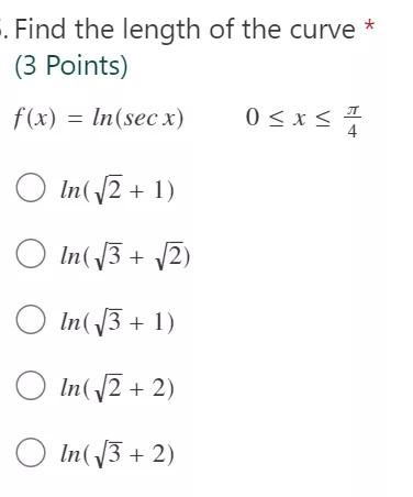 Solved . Find the length of the curve (3 Points) f(x) = | Chegg.com