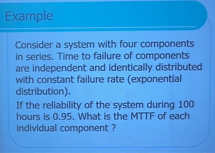 Solved -xample Consider a system with four components in | Chegg.com