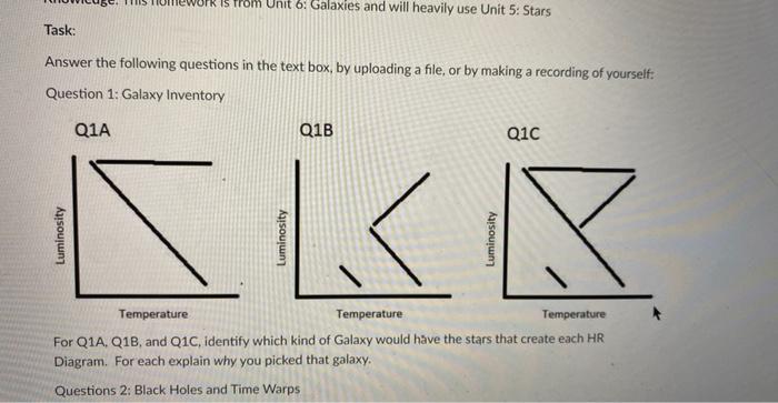 Solved flr Q1A Q1B and Q1C, identify which kind of galaxy | Chegg.com