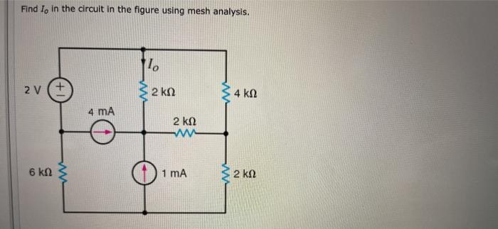 Solved Find Io in the circuit in the figure using mesh | Chegg.com