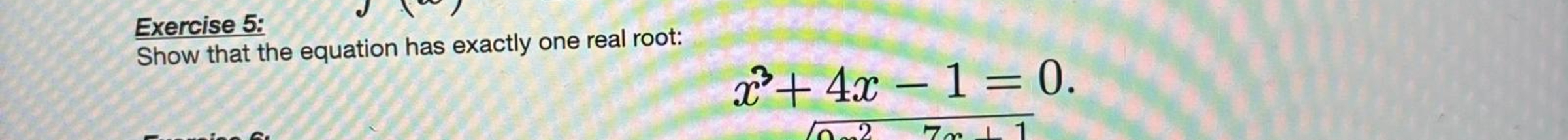 Solved Exercise 5 Show That The Equation Has Exactly One