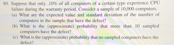 Solved 80. Suppose that only .10% of all computers of a | Chegg.com