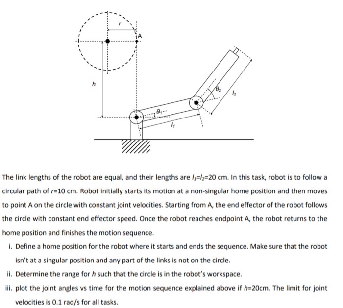 Solved The link lengths of the robot are equal, and their | Chegg.com