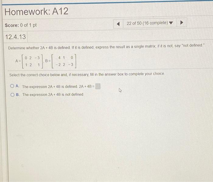 Solved Determine whether 2A is defined if it is defined, | Chegg.com