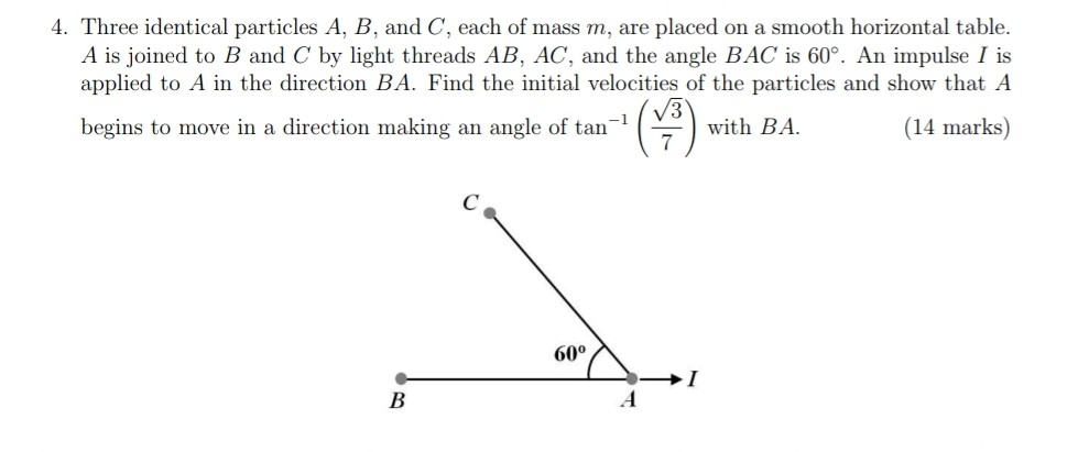 Solved Three identical particles A,B, ﻿and C, ﻿each of mass | Chegg.com