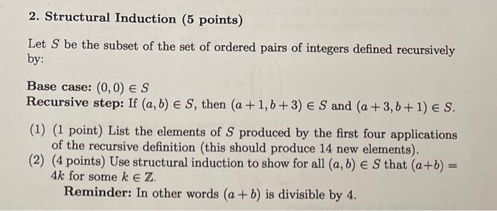 Solved Let S be the subset of ordered pairs of integers | Chegg.com