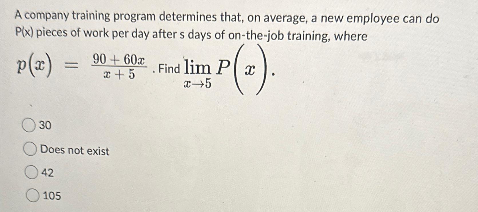 Solved A company training program determines that, on | Chegg.com