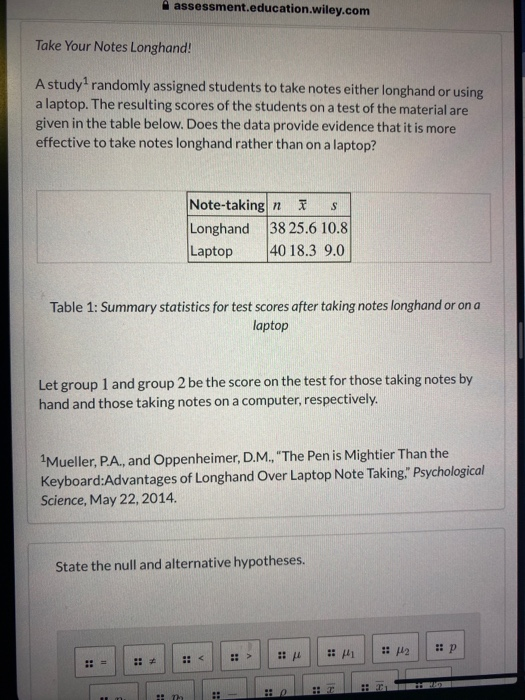 Solved assessment.education.wiley.com Take Your Notes | Chegg.com