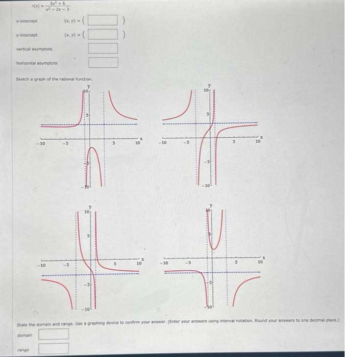 Solved Siketch a greph of the rational function. State the | Chegg.com