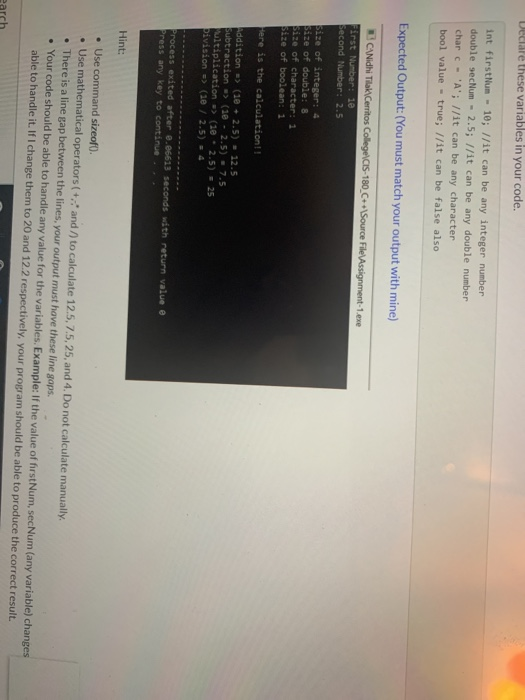 Solved Declare these variables in your code. int firstNum - | Chegg.com