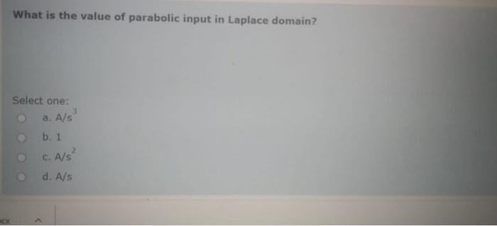 Solved What is the value of parabolic input in Laplace | Chegg.com