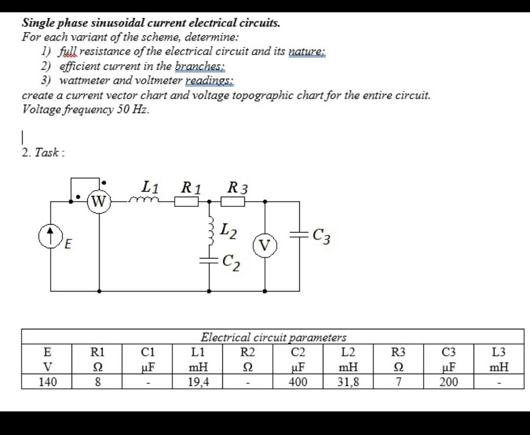 Solved Single phase sinusoidal current electrical circuits. | Chegg.com