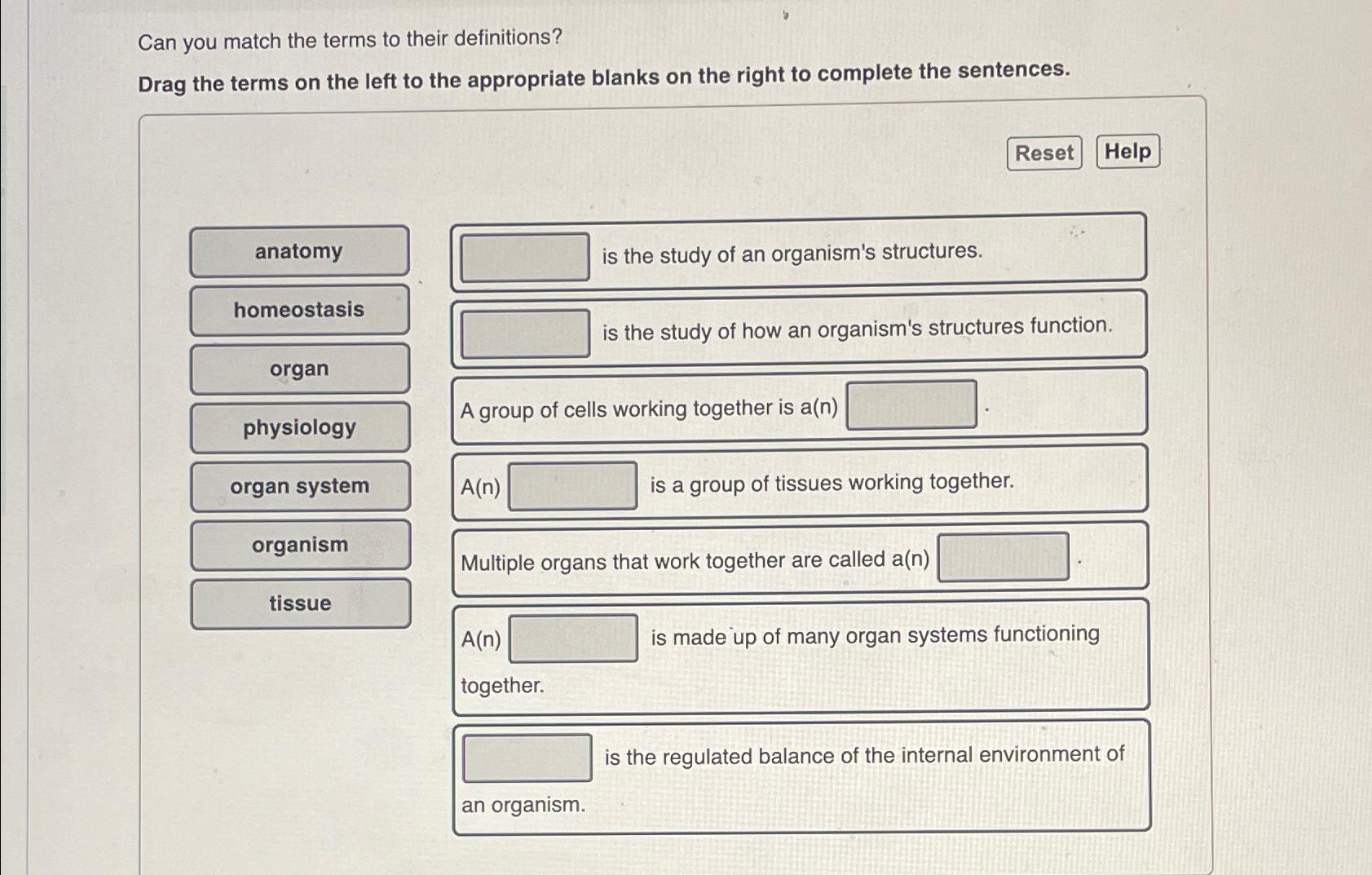 Solved Can you match the terms to their definitions?Drag the | Chegg.com