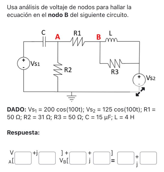 Solved Use node voltage analysis to find the equation in | Chegg.com