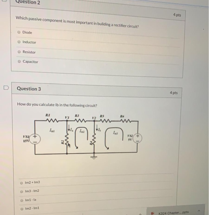 Solved Question 2 4 pts Which passive component is most | Chegg.com