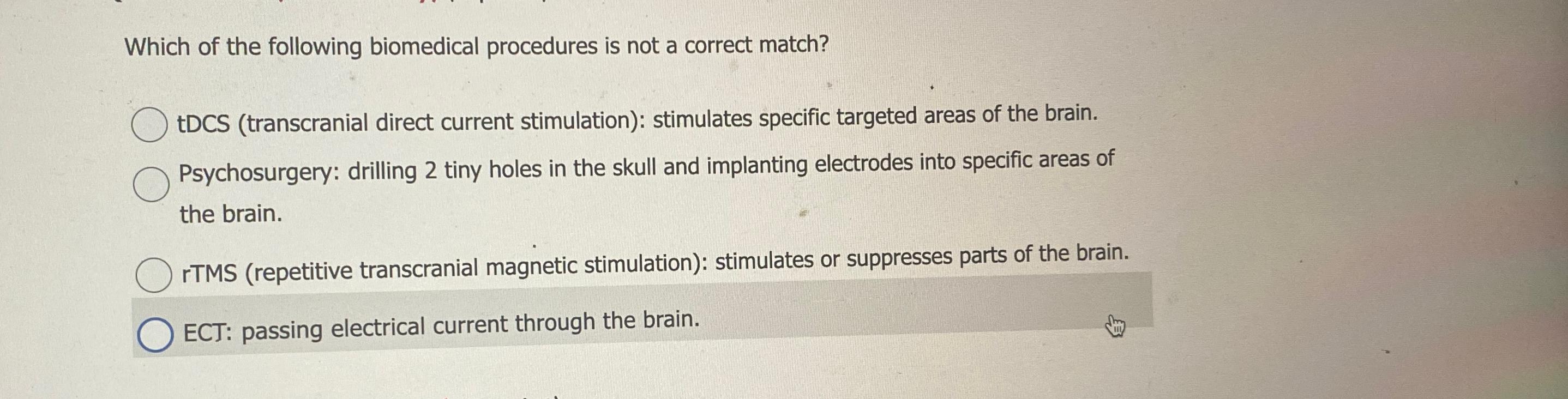 Solved Which of the following biomedical procedures is not a | Chegg.com