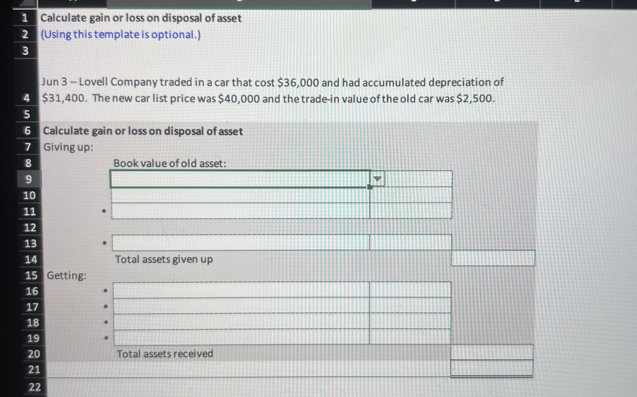 Solved Calculate gain or loss on disposal of asset(Using | Chegg.com