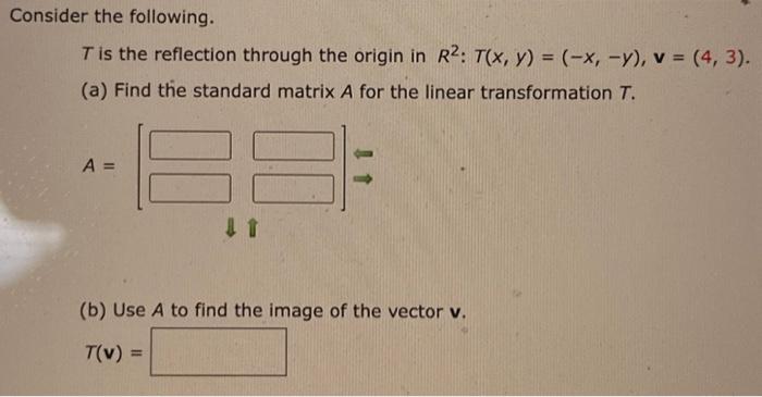 Solved Consider the following. T is the reflection through | Chegg.com