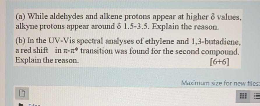 Solved (a) While aldehydes and alkene protons appear at | Chegg.com