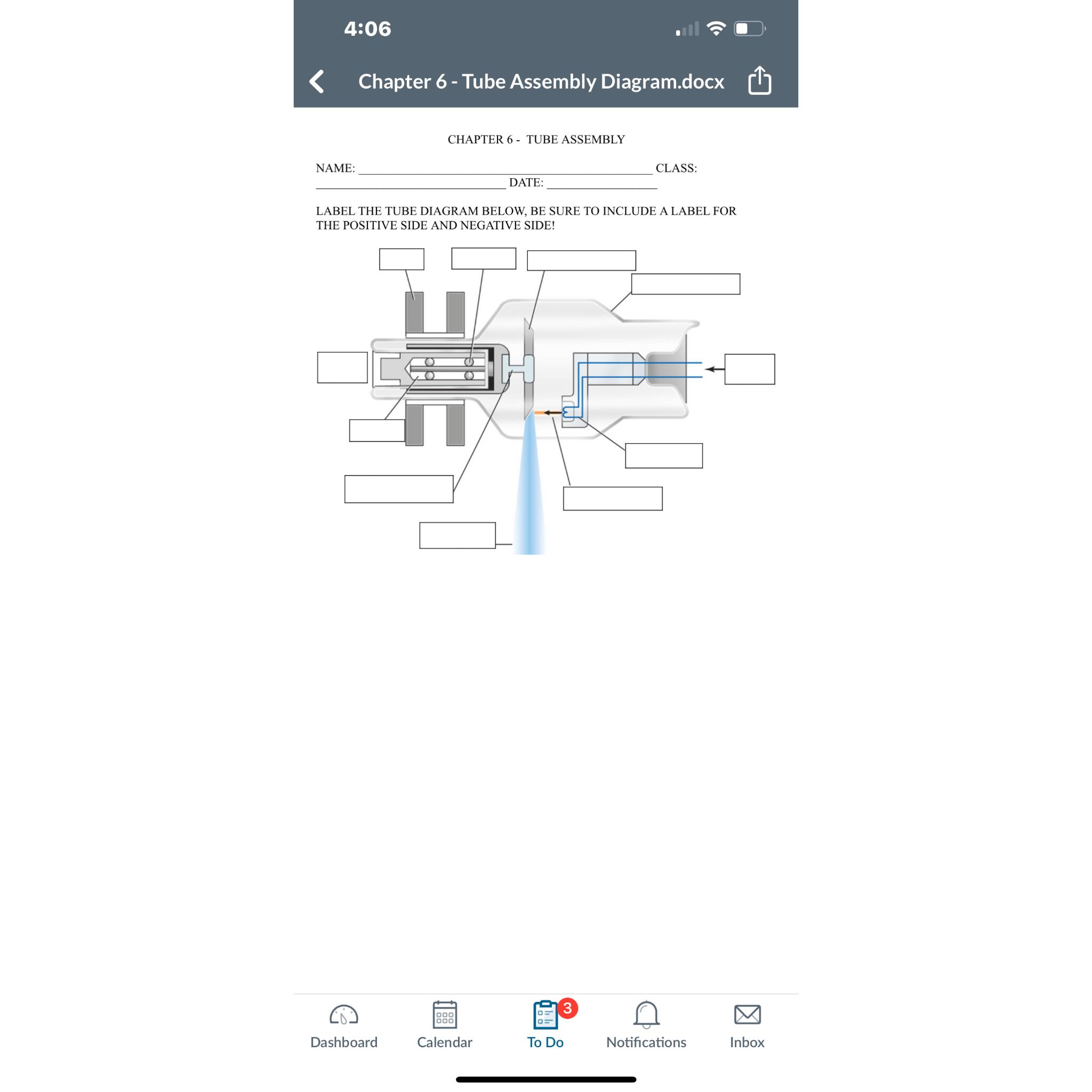 Solved 4:06Chapter 6 - ﻿Tube Assembly Diagram.docxCHAPTER | Chegg.com