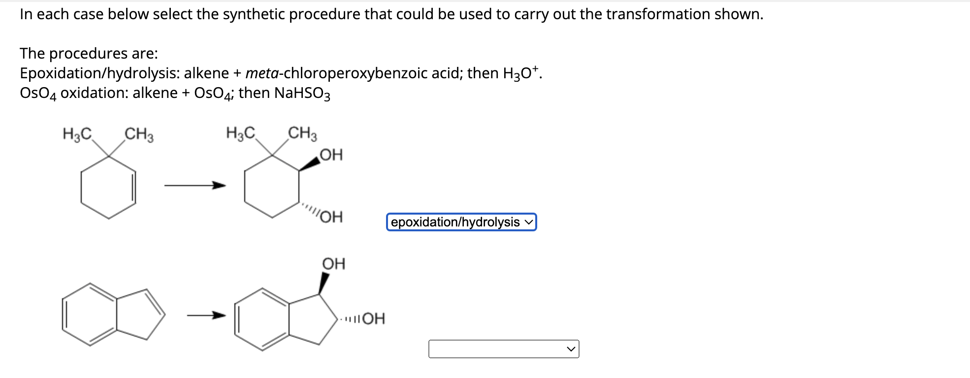 Solved In each case below select the synthetic procedure | Chegg.com