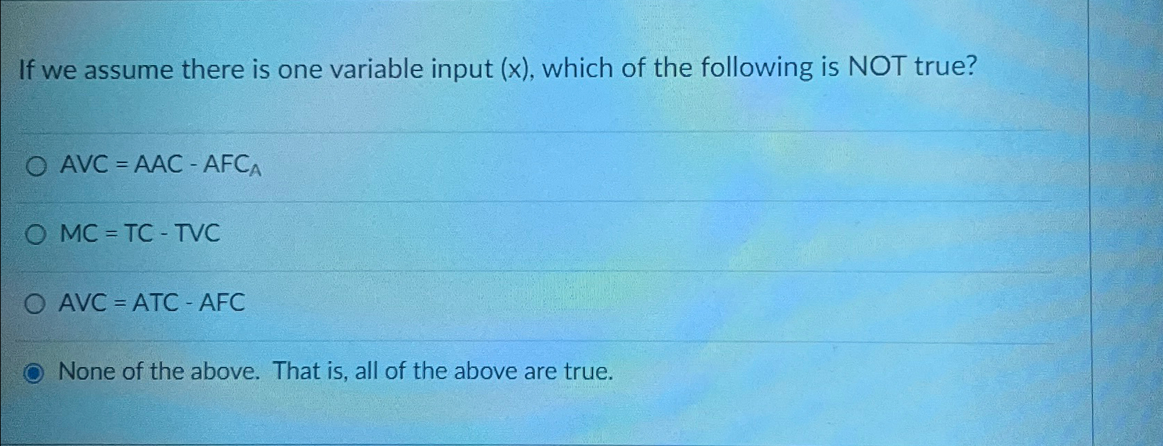 Solved If we assume there is one variable input ( x ), | Chegg.com