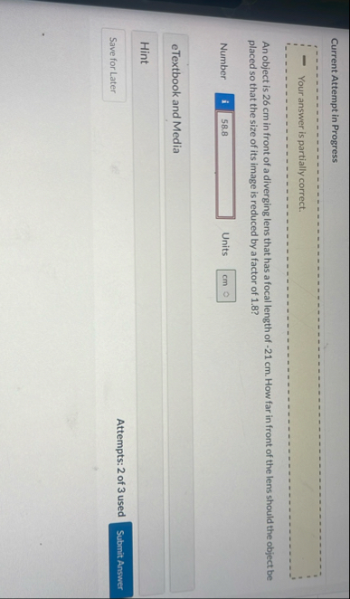 Solved Current Attempt in ProgressYour answer is partially | Chegg.com