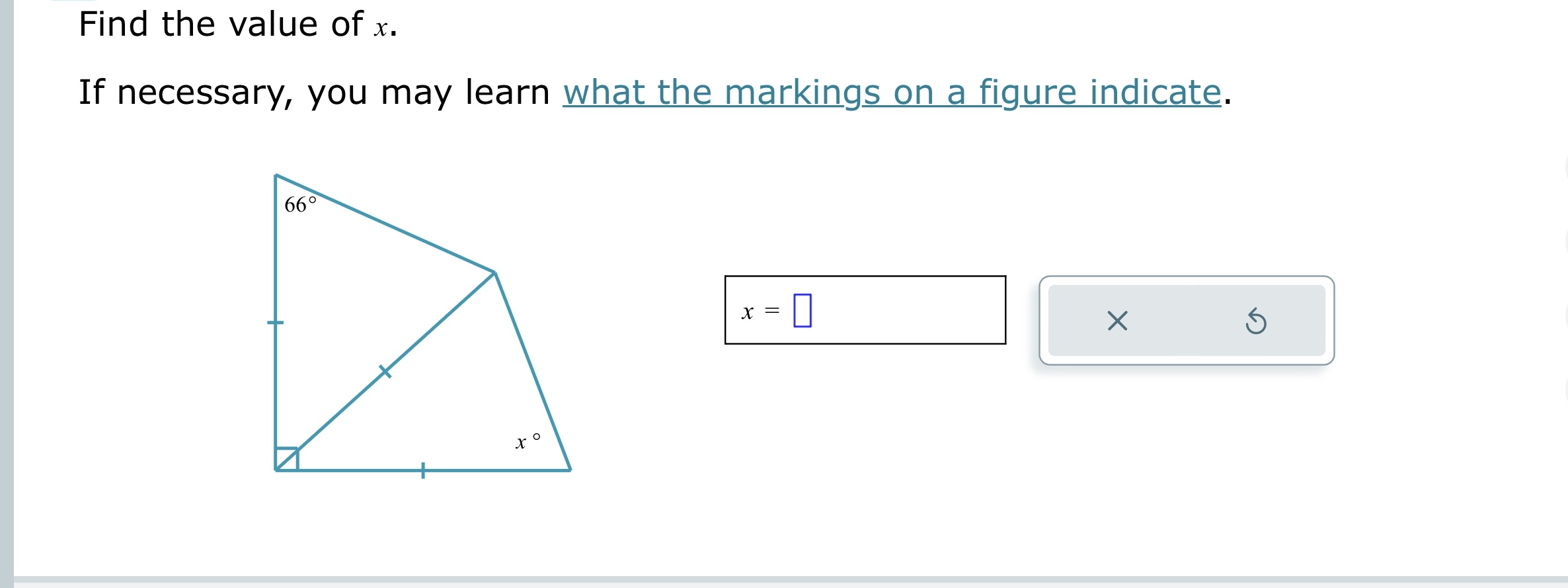 Solved Find the value of x.If necessary, you may learn what | Chegg.com