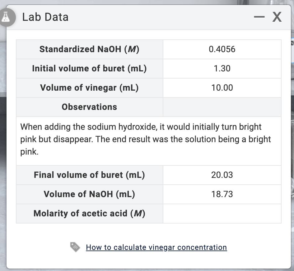 Solved Calculate the molarity with the given data. | Chegg.com