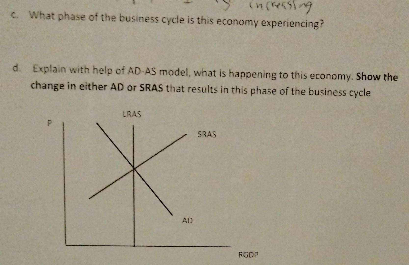 Solved 1. Suppose an economy is experiencing positive output | Chegg.com