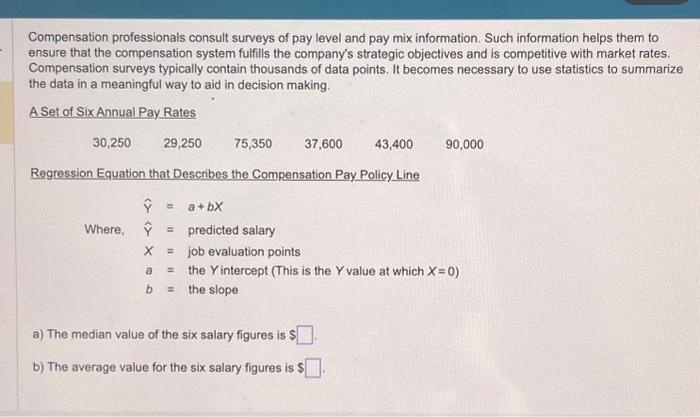 Solved Compensation professionals consult surveys of pay | Chegg.com