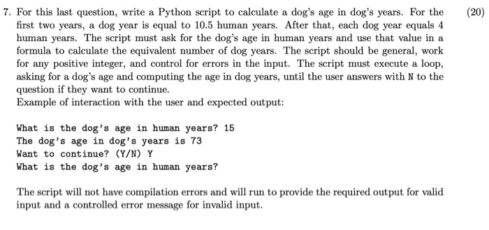 Solved (20) 7. For this last question, write a Python script | Chegg.com