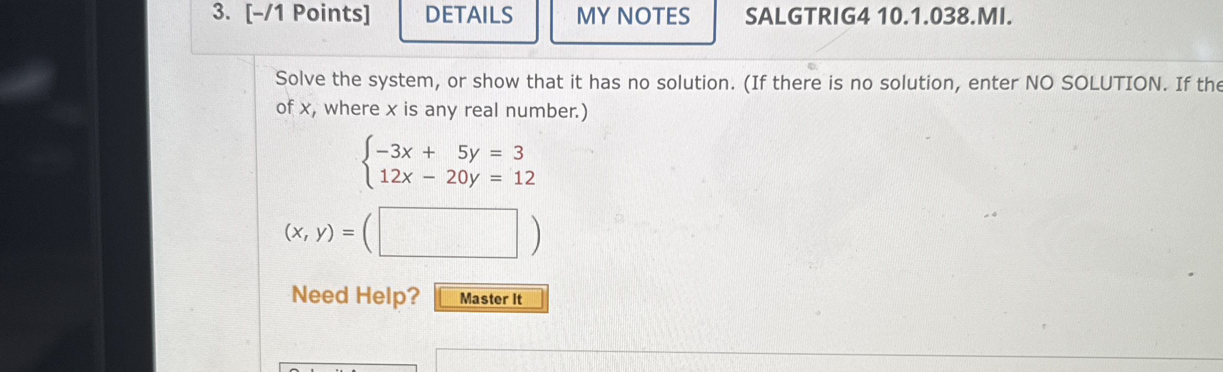 Solved Solve the system, or show that it has no solution. | Chegg.com