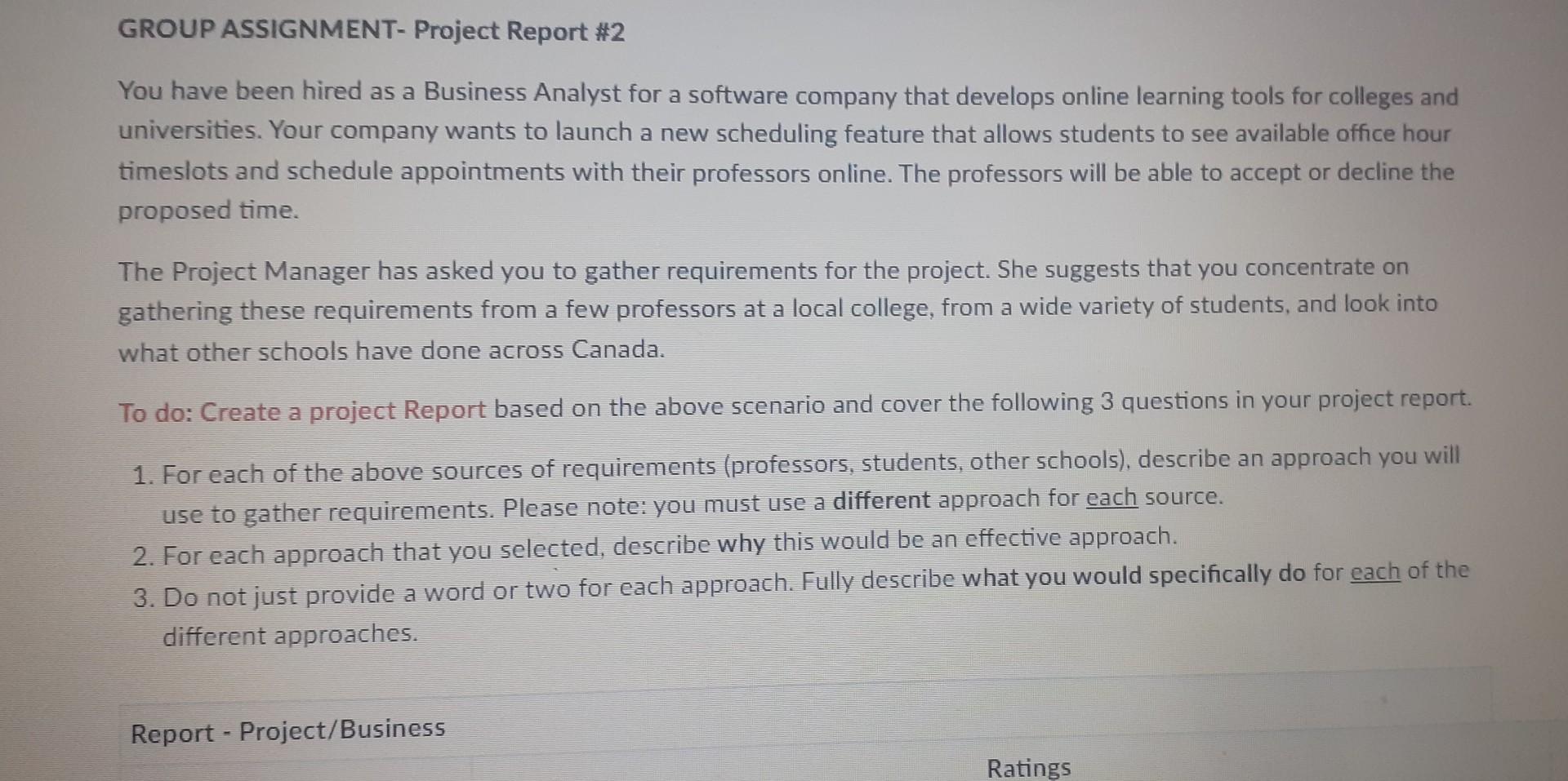 Solved GROUP ASSIGNMENT- Project Report \#2 You have been | Chegg.com