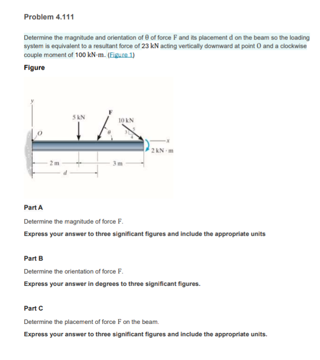 Solved Problem 4.111Determine the magnitude and orientation | Chegg.com