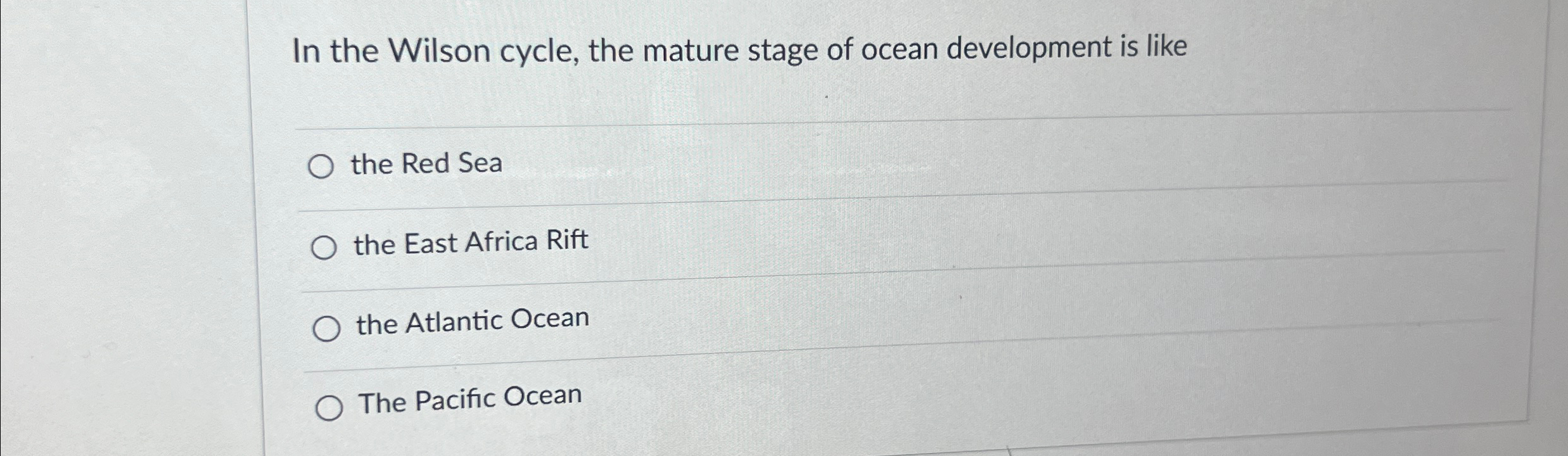 Solved In the Wilson cycle, the mature stage of ocean | Chegg.com