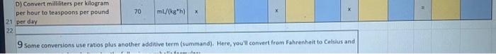 Solved Convert milliliters per kilogram per hour to | Chegg.com