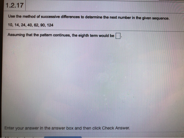 Solved 1.2.17 Use the method of successive differences to | Chegg.com
