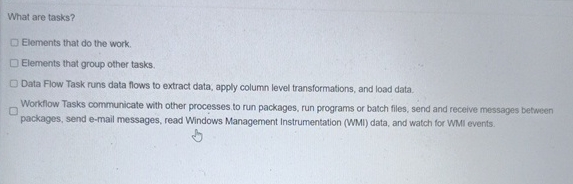 Solved What are tasks?Elements that do the work.Elements | Chegg.com