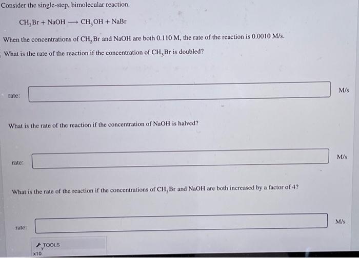 Solved Consider The Single Step Bimolecular Reaction