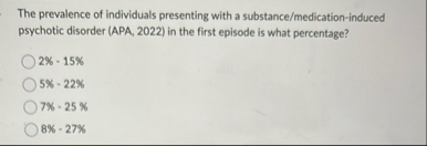 Solved The prevalence of individuals presenting with a | Chegg.com