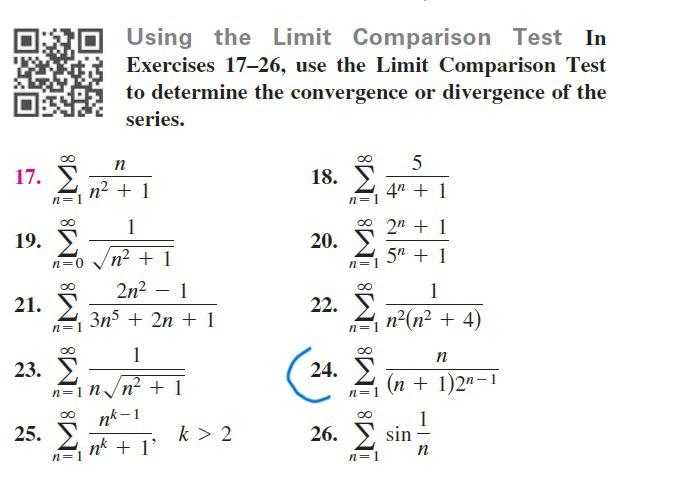 Solved 17 19 21 23 25 Using The Limit Comparison Test