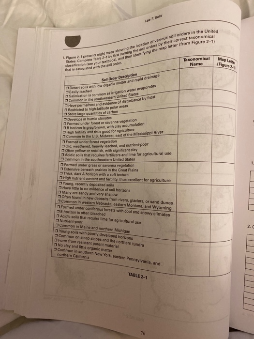 Solved Lab 7: Soils Problem Solving Module #2: Soil Taxonomy | Chegg.com