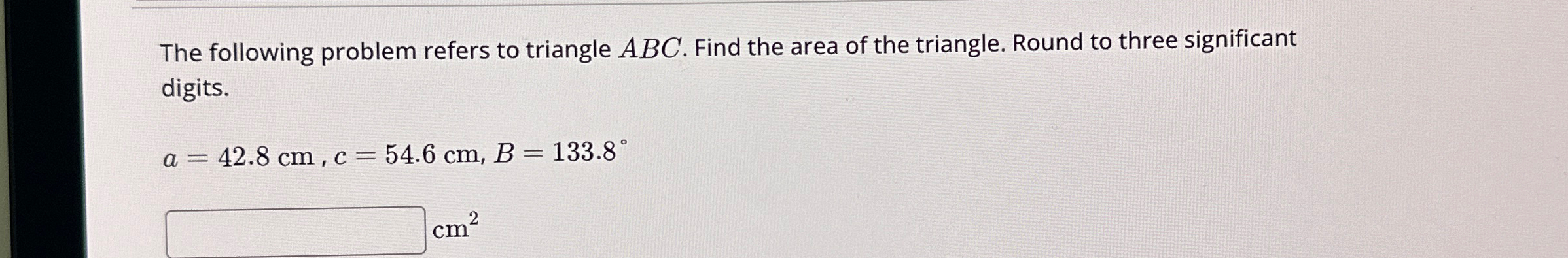 Solved The following problem refers to triangle ABC. Find | Chegg.com