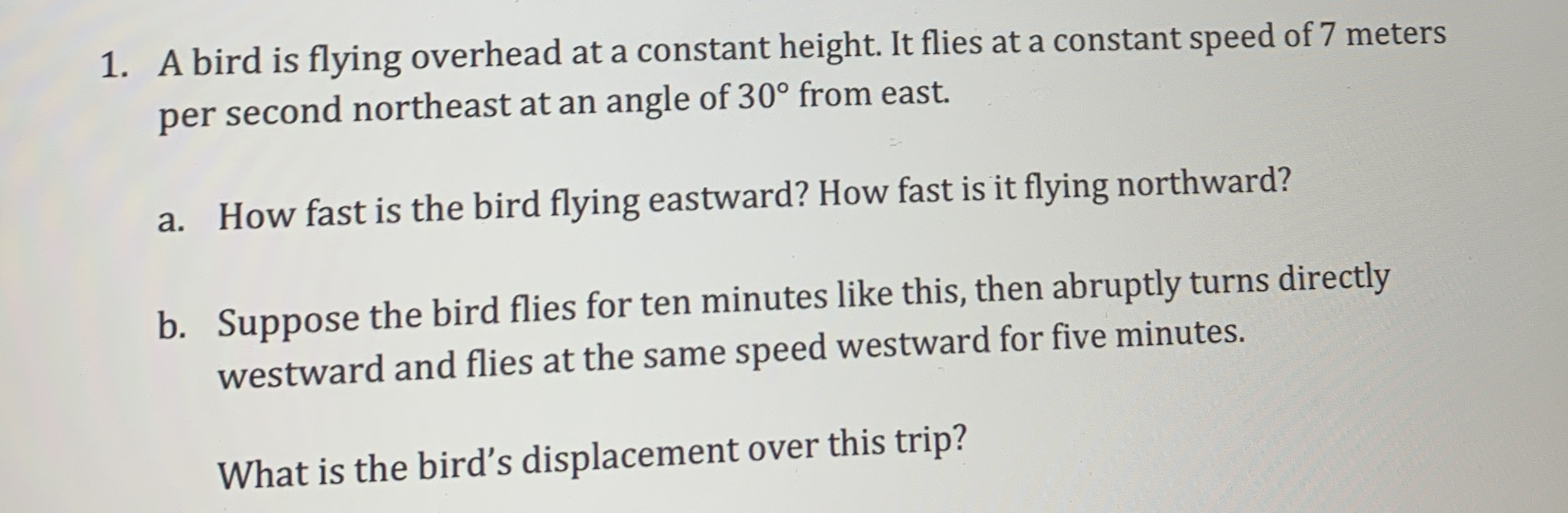 Solved A bird is flying overhead at a constant height. It | Chegg.com