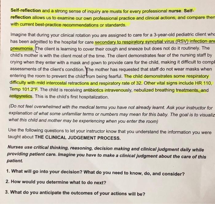 Solved Self-reflection and a strong sense of inquiry are | Chegg.com
