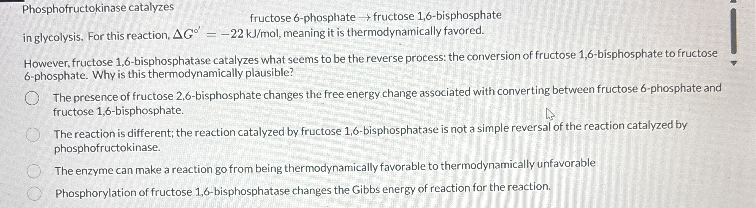 Solved Phosphofructokinase catalyzesfructose 6-phosphate → | Chegg.com