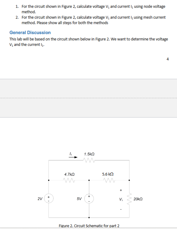 For the circuit shown in Figure 2, ﻿calculate voltage | Chegg.com