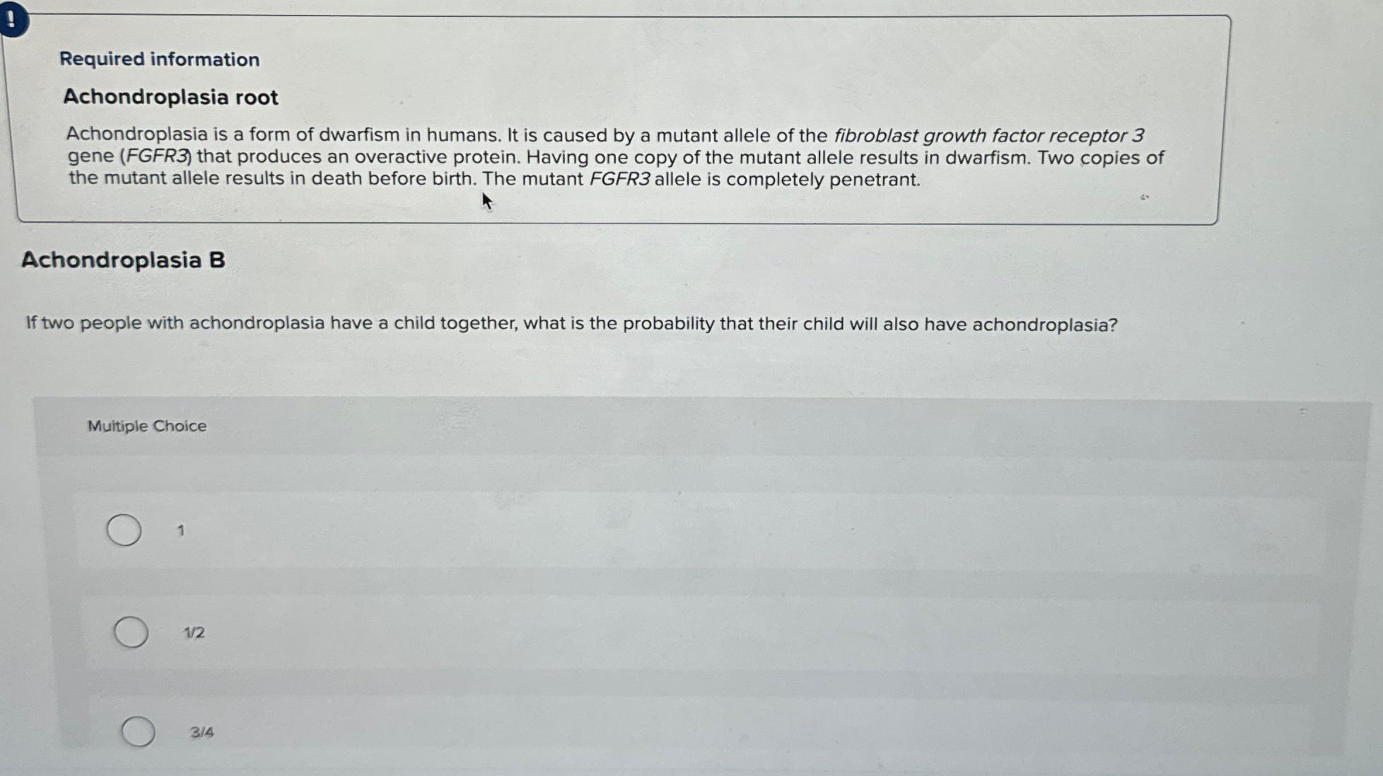Solved 1Required informationAchondroplasia | Chegg.com